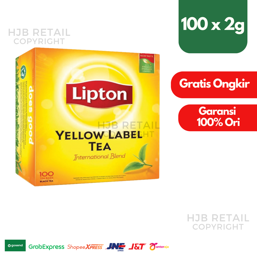 Jual Lipton Yellow Label Black Tea Bags Non-Enveloped Isi 100's ...