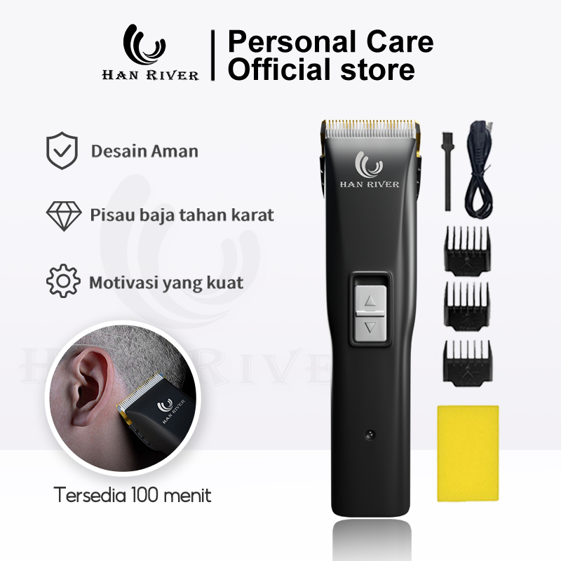 Jual HAN RIVER Alat Cukur Rambut Elektrik Hitam Tingkat Lanjut Cordless ...