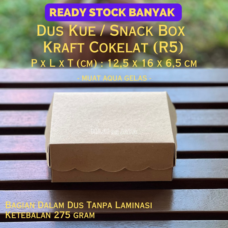 Jual Dus Kue / Kotak Makan R5 12,5cm x 16cm x 6,5cm Kraft Cokelat ...