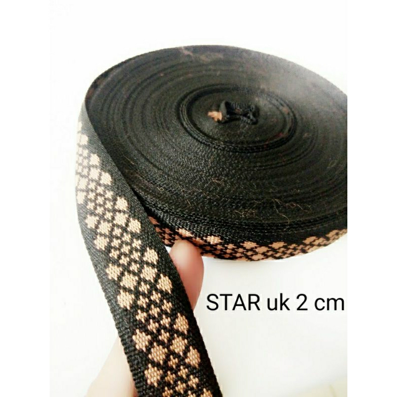 Jual tali webbing bisban star ukuran 2 cm bahan tas 1 rol panjang 20 ...