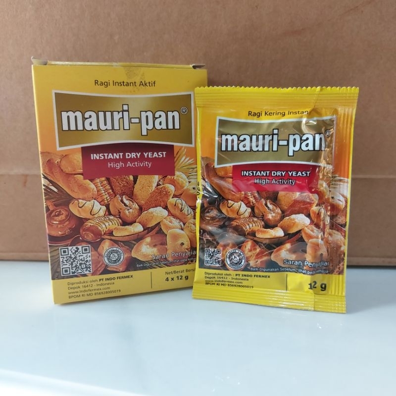 Jual Ragi Mauripan Sachet / Instant Dry Yeast Mauripan 4 x 12gr ...