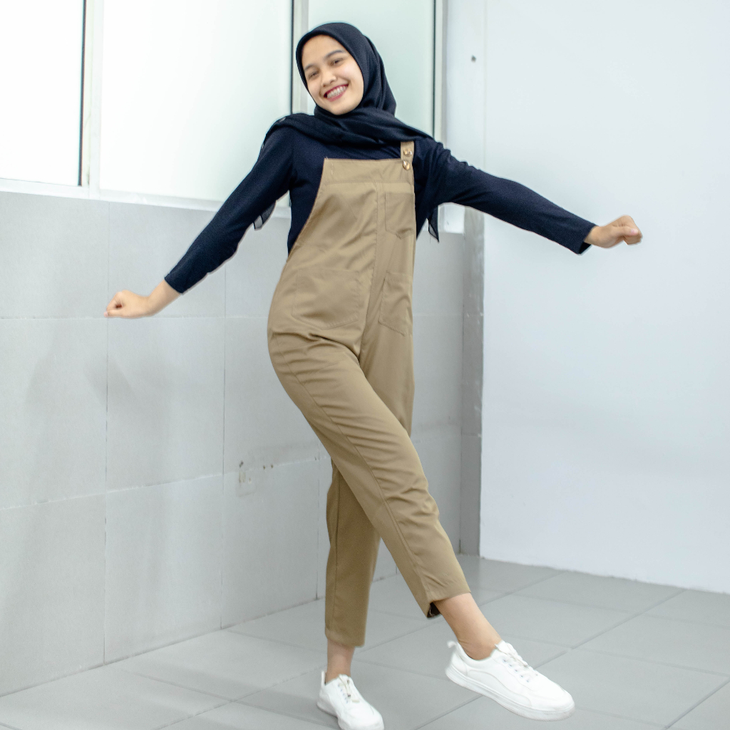 Jual LEIKA OVERALL JUMPSUIT WANITA / BAJU KODOK WANITA | Shopee Indonesia