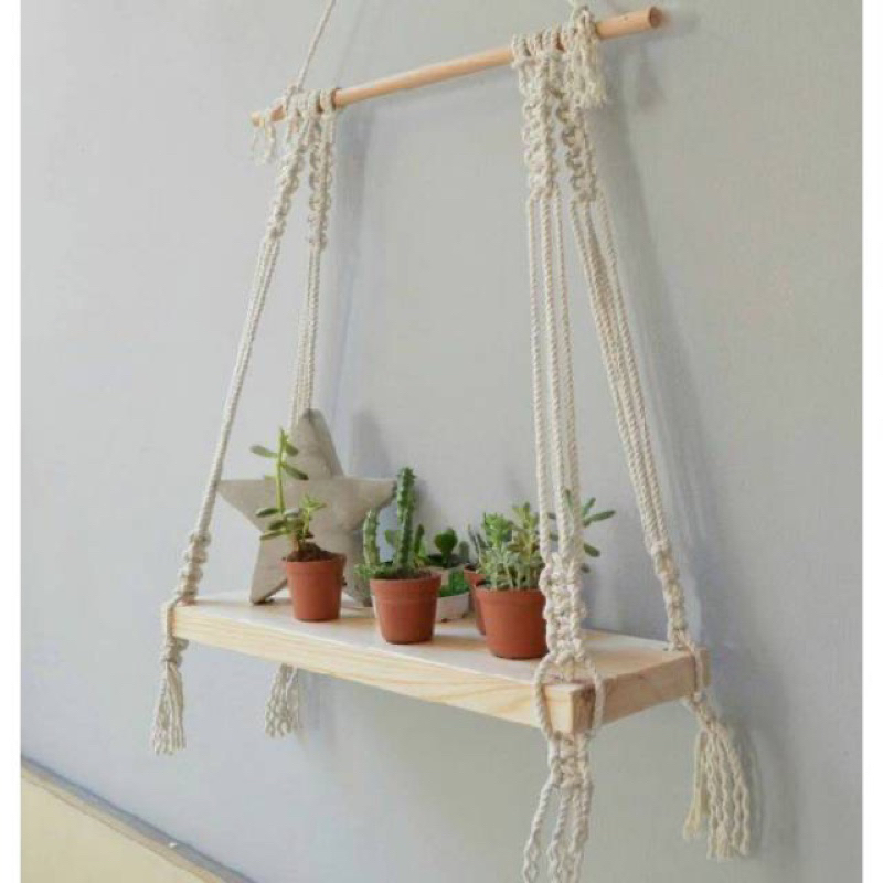 Jual Teradecor Macrame ambalan/ hiasan dinding/ macrame hanging shelf ...