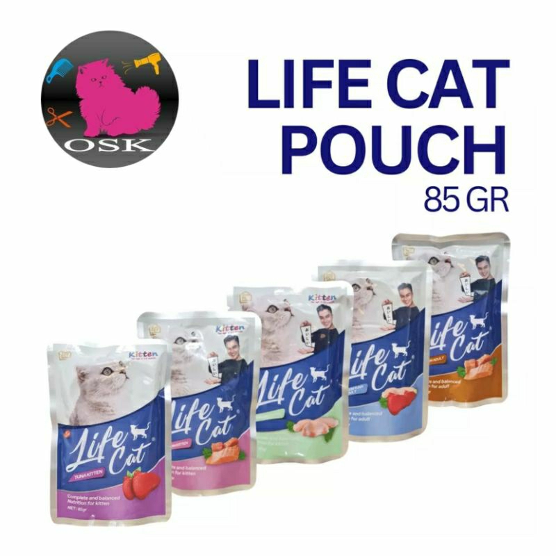 Jual Life cat pouch sachet 5 varian rasa 85 gr wet food makanan basah ...