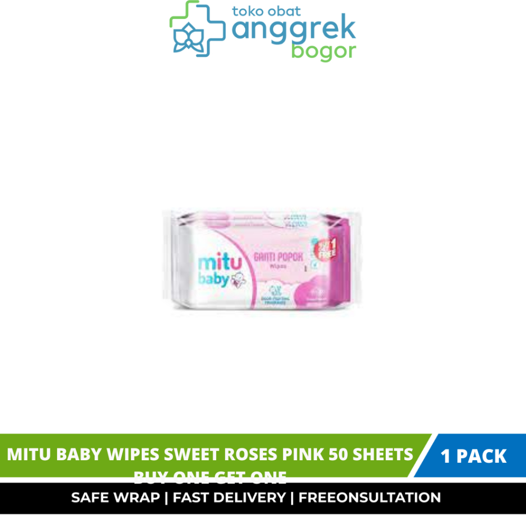 Jual MITU BABY WIPES SWEET ROSES PINK 50 SHEETS BUY ONE GET ONE / TISU ...