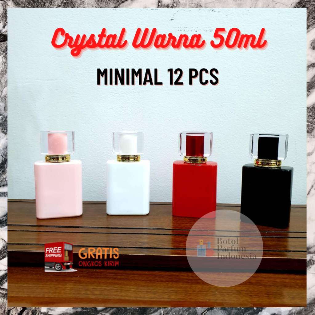 Jual BOTOL PARFUM KOSONG SPRAY KACA CRYSTAL WARNA 50 ML (BOTOL CRYSTAL ...