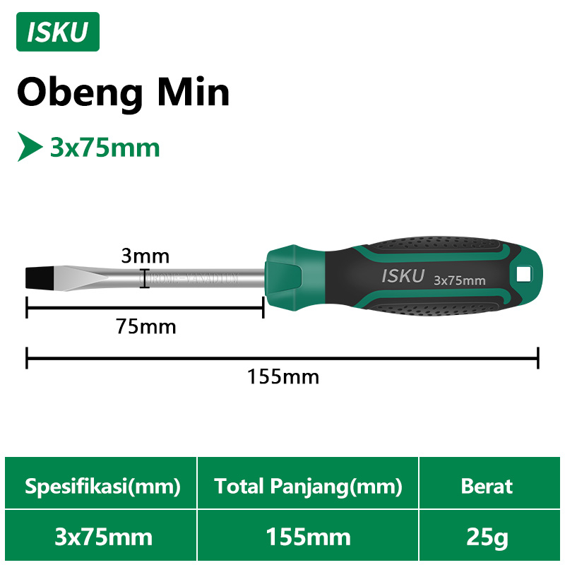 Jual ISKU Obeng Set Plus Dan Minus Alat Perkakas Screwdriver Magnetik ...