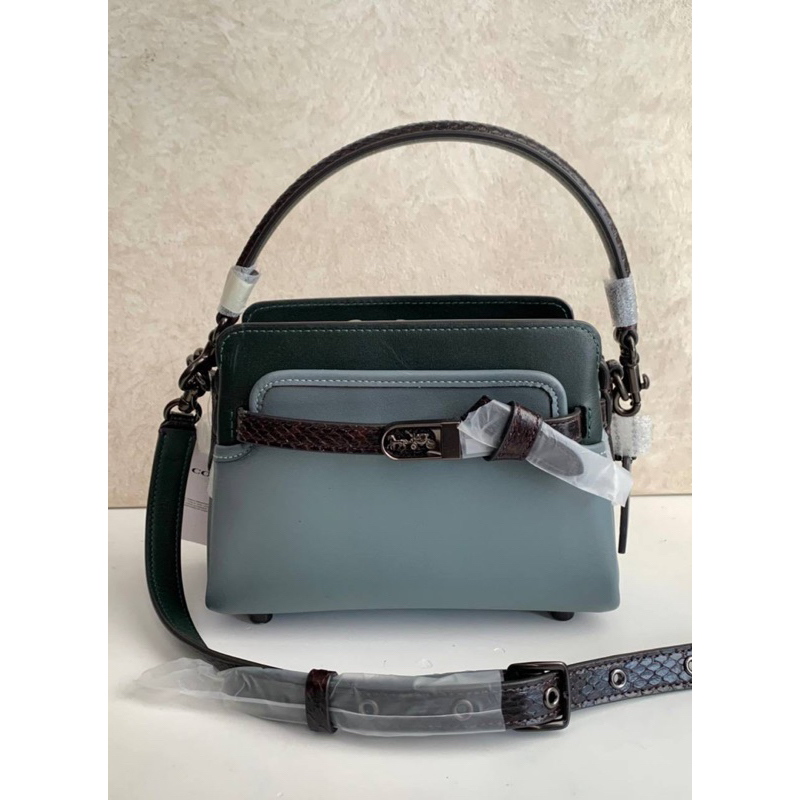 Jual Coach Tate 18 Snakeskin Sage Crossbody Bag AUTHENTIC | Shopee ...