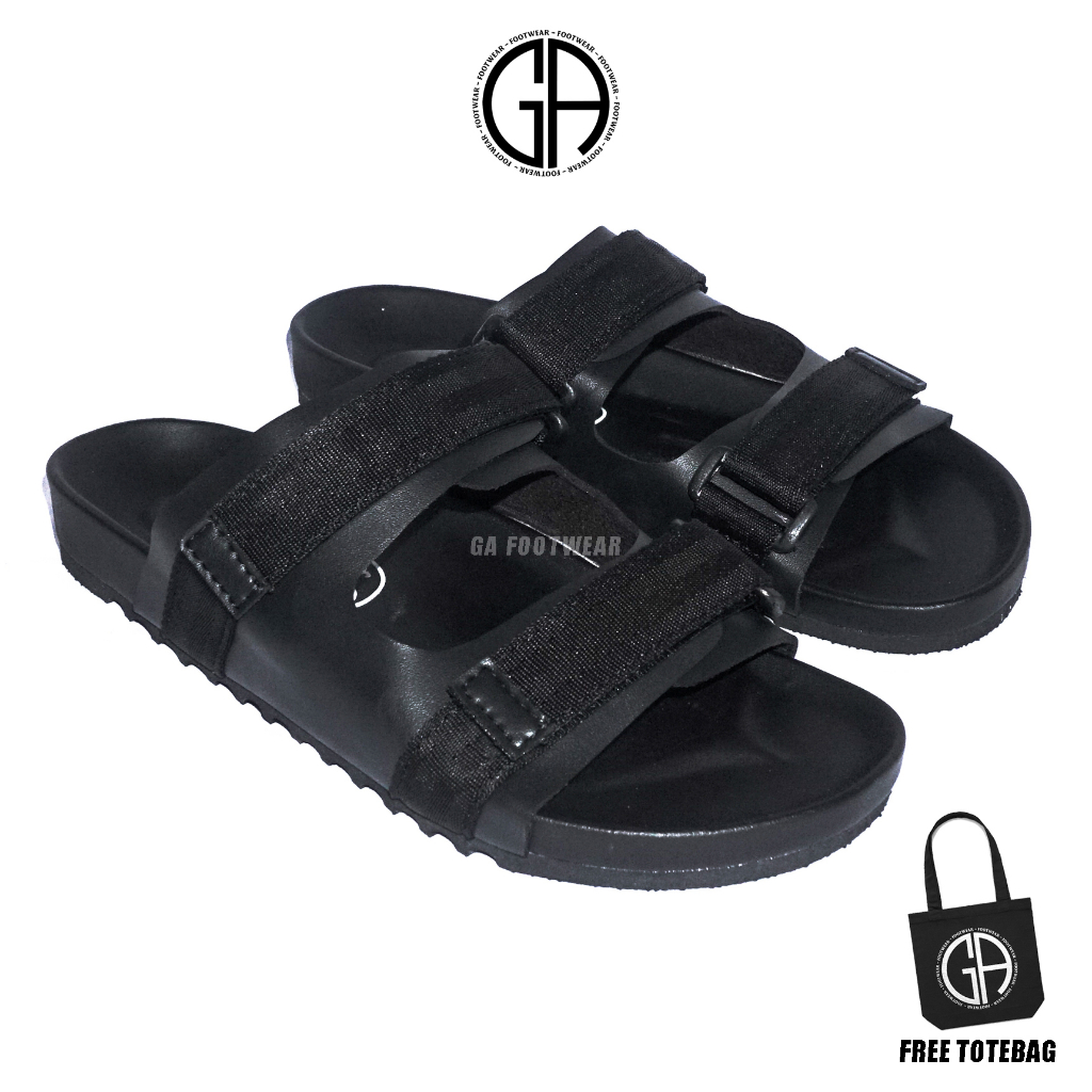 Jual GA Footwear - salvador black | sandal slide pria original casual ...