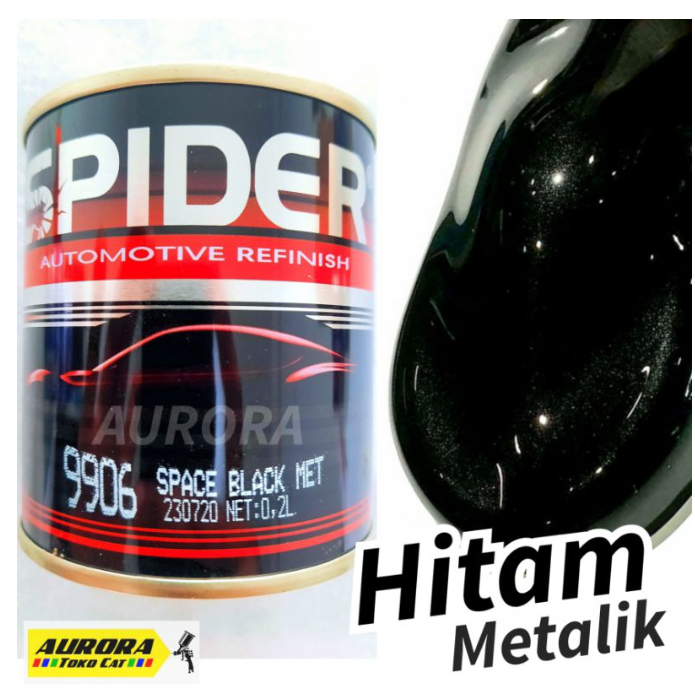 Jual Cat Hitam Metalik SPIDER Space Black Metallic 200cc | Shopee Indonesia