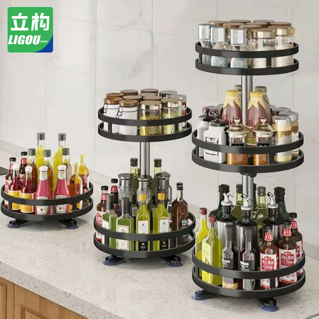 Jual Rak Bumbu Putar Berputar 360 Derajat/ Rak Bumbu Dapur Kitchen ...