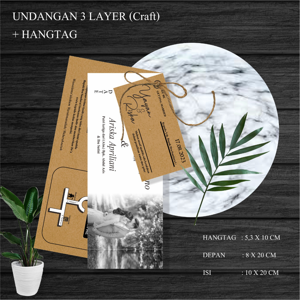 Jual Undangan Pernikahan 3 Layer + Hangtag MURAH!! (Kertas Craft ...