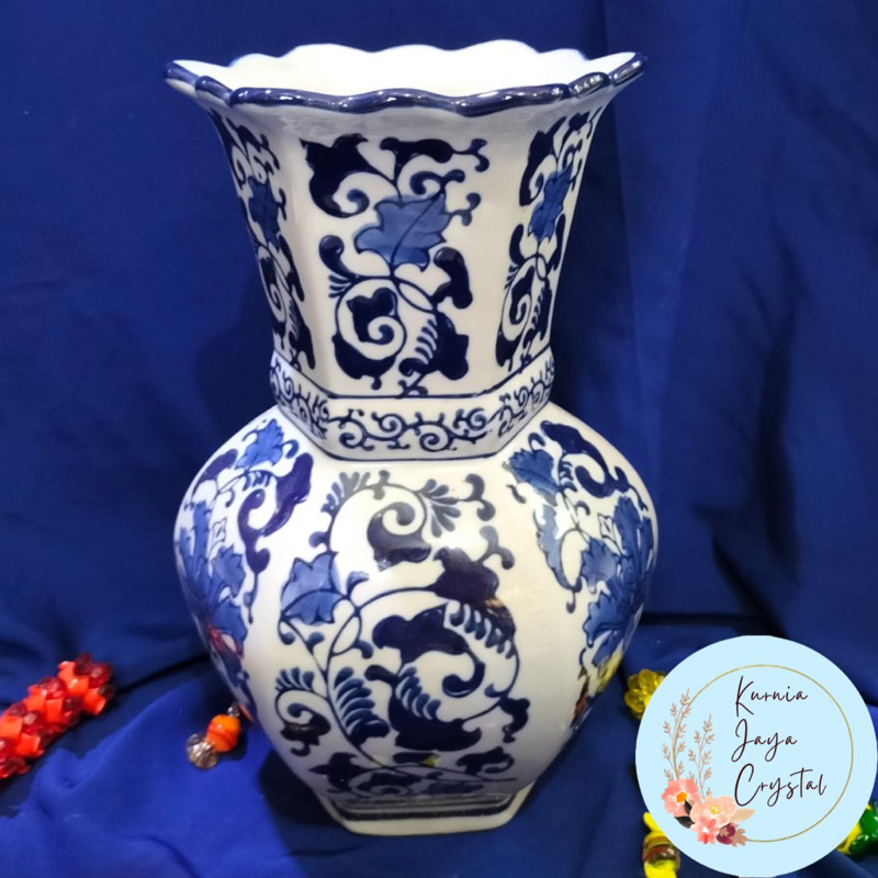 Jual Vas Bunga Keramik Antik Biru Putih | Shopee Indonesia
