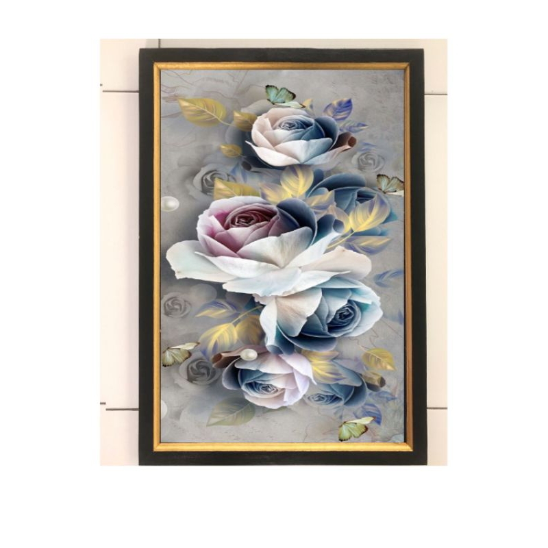 Jual Hiasan dinding cetak gambar bunga indah plus bingkai UK 45x65cm ...