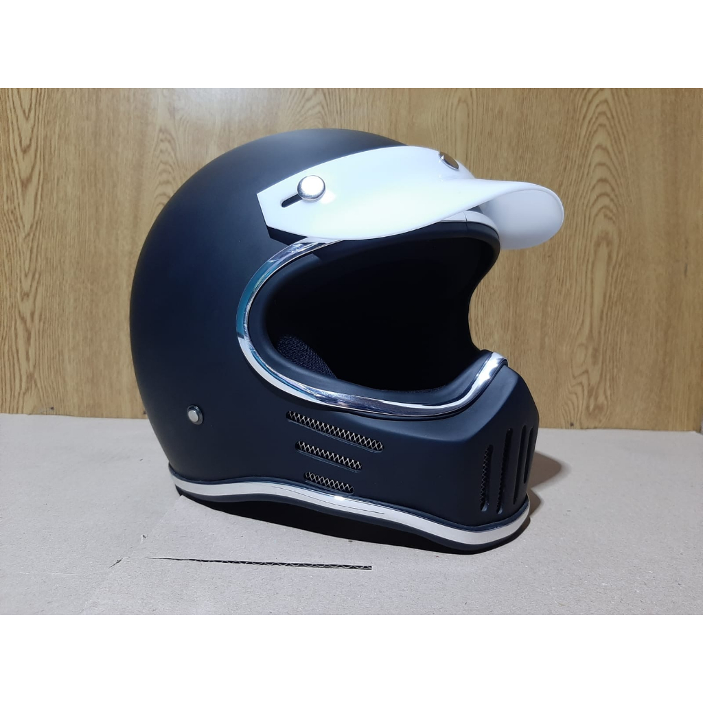 Jual Helm custom simpson m39 hitam dof Listcrome retro classic bobber ...