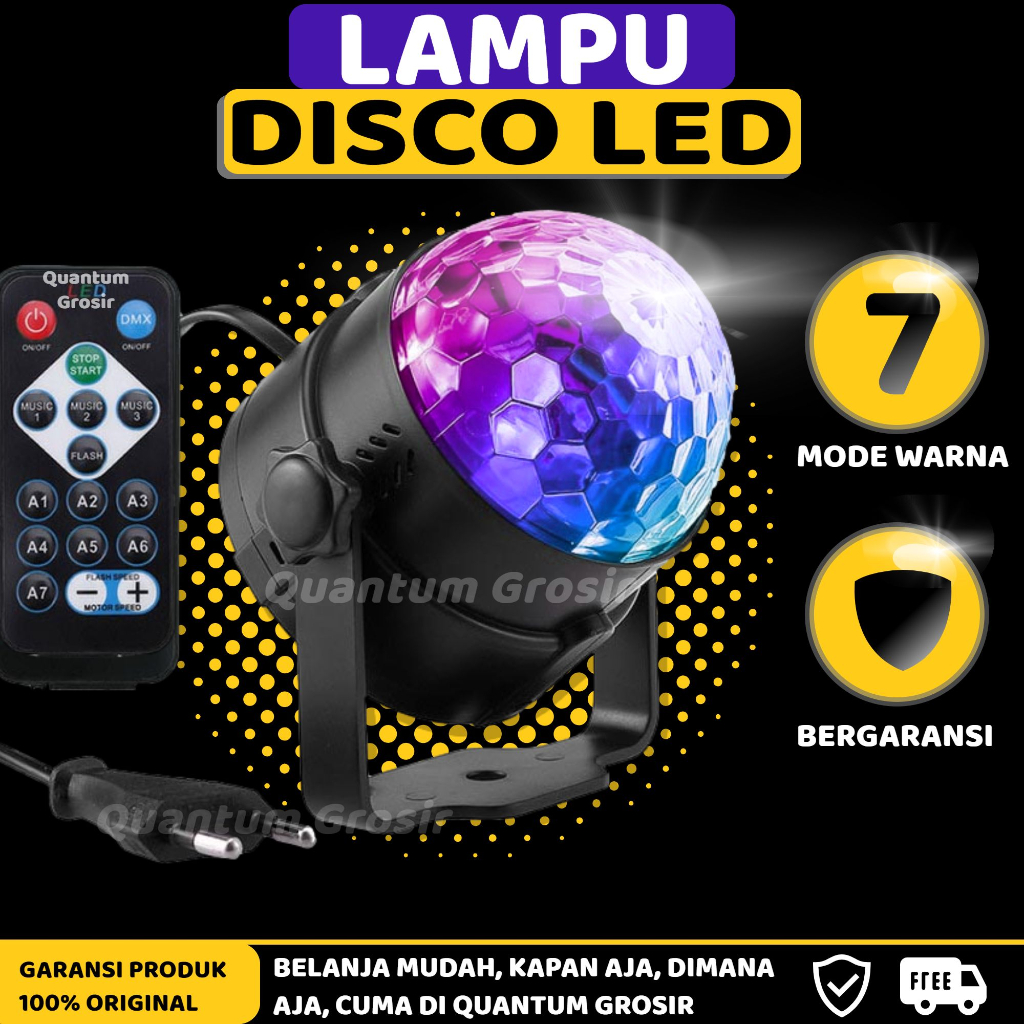 Jual QUANTUM Lampu Disco Putar Lampu Diskotik Kelap Kelip LED RGB ...