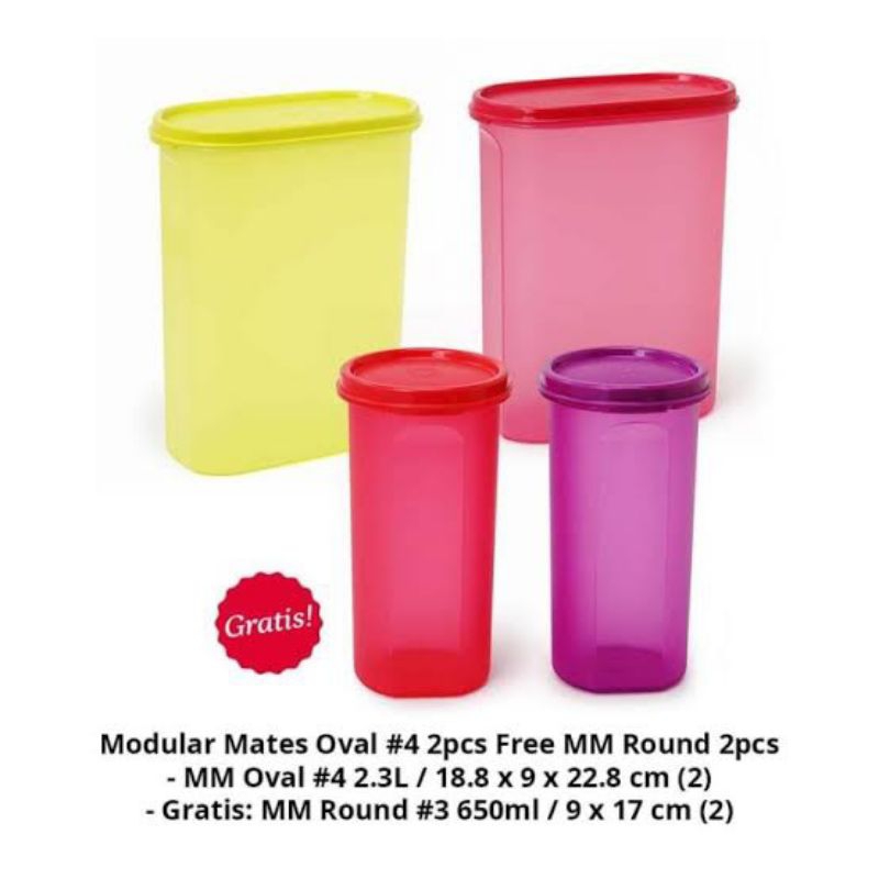 Jual toples modular mate oval dan round tupperware ecer random | Shopee ...