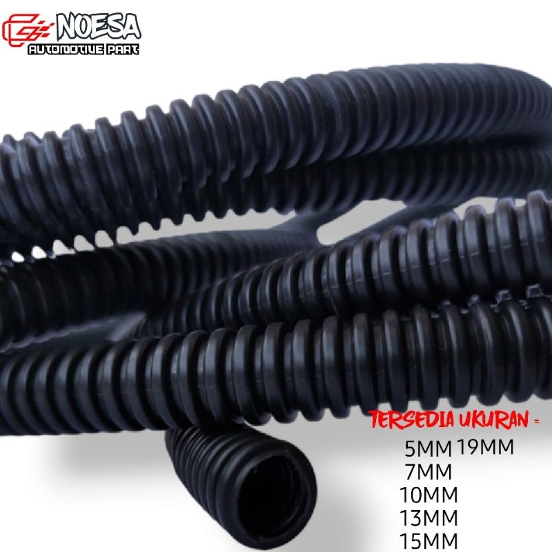 Jual selang flexibel pembungkus kabel / selongsong conduit pvc belah hitam meteran | Shopee ...