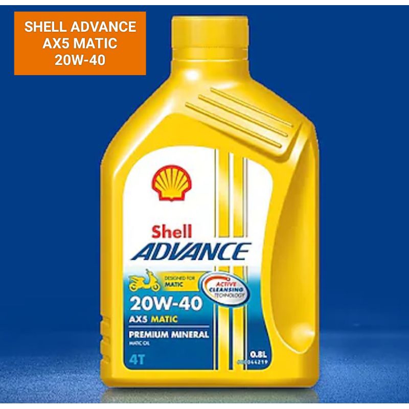Jual OLI SHELL ADVANCE AX5 MATIC SAE 20W-40 0.8L original | Shopee ...