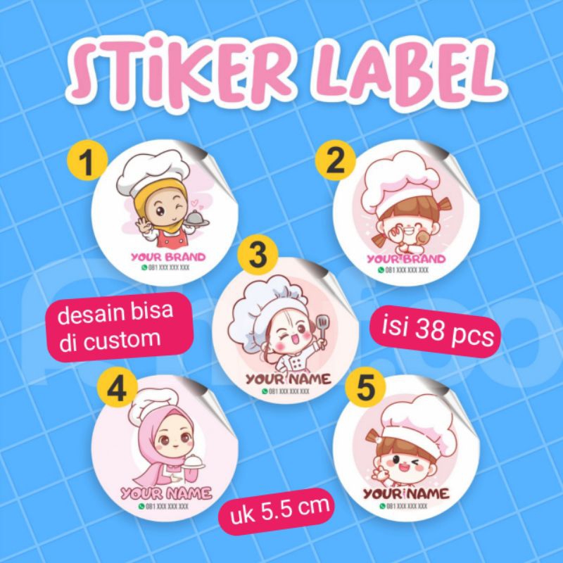 Jual Stiker logo Custom Label Produk Makanan Cemilan Kue | Shopee Indonesia