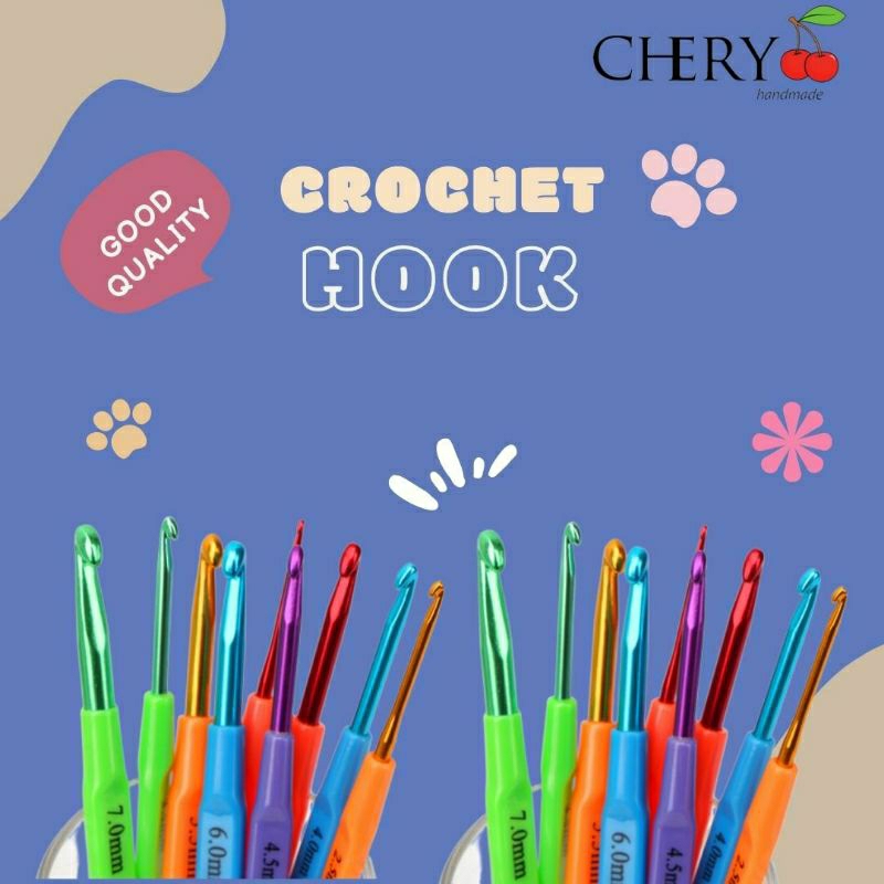 Jual Hakpen (Alat / Jarum Rajut) Alumunium / Multicolor Crochet Hooks ...