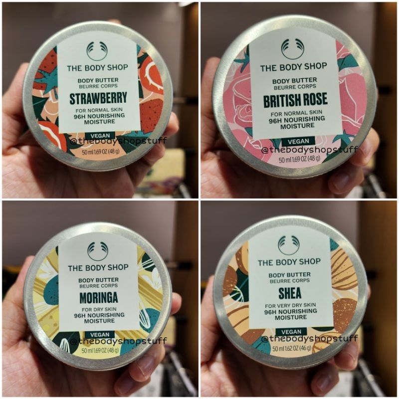 Jual The Body Shop Body Butter 50ml Travel Size Shea Moringa British Rose | Shopee Indonesia