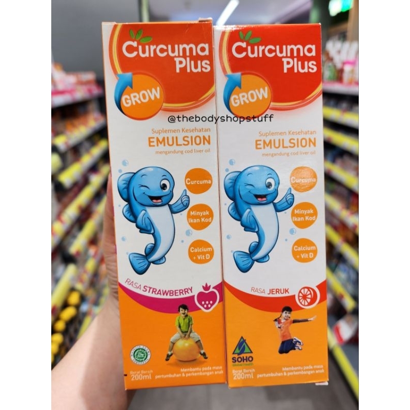 Jual EXP DEC 2025 Curcuma Plus Grow Emulsion 200ml Jeruk Strawberry ...