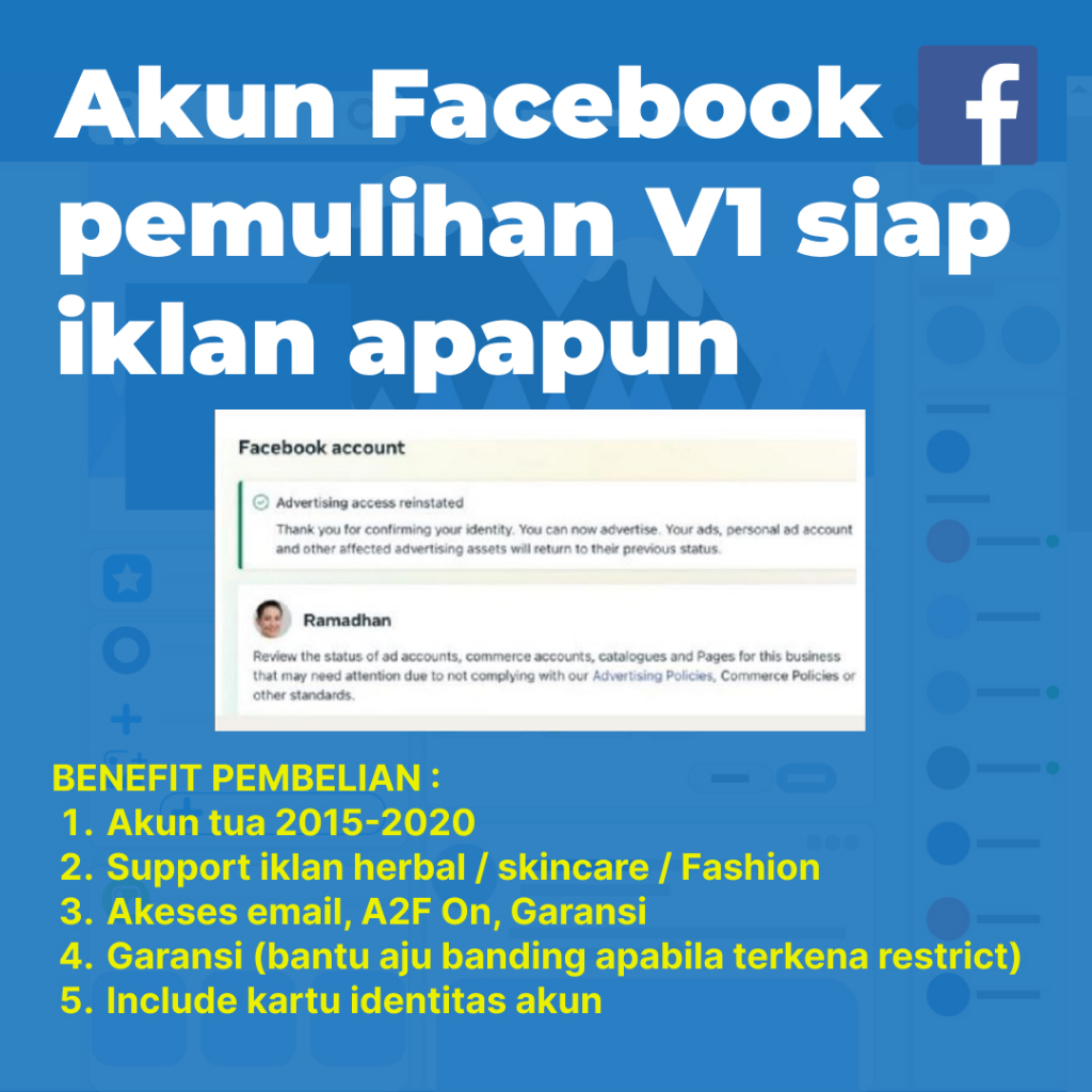Jual Akun Facebook ads Personal Fanpage halaman V1 siap iklan ...