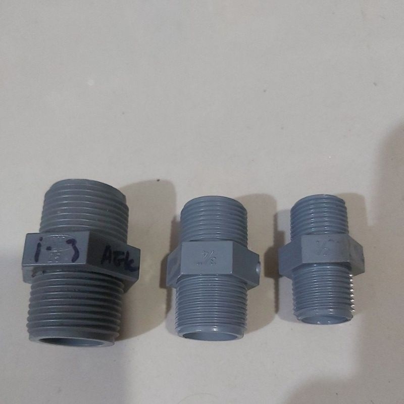 Jual Double nepel POWER AW - Sok drat luar Pvc - Nepel drat luar UKURAN ...