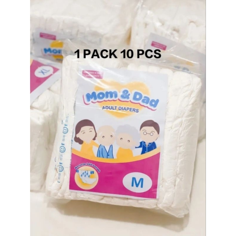 Jual Popok Dewasa type Perekat isi 10 pcs Hemat / Adult Diapers Tape Mom & Dad | Shopee Indonesia