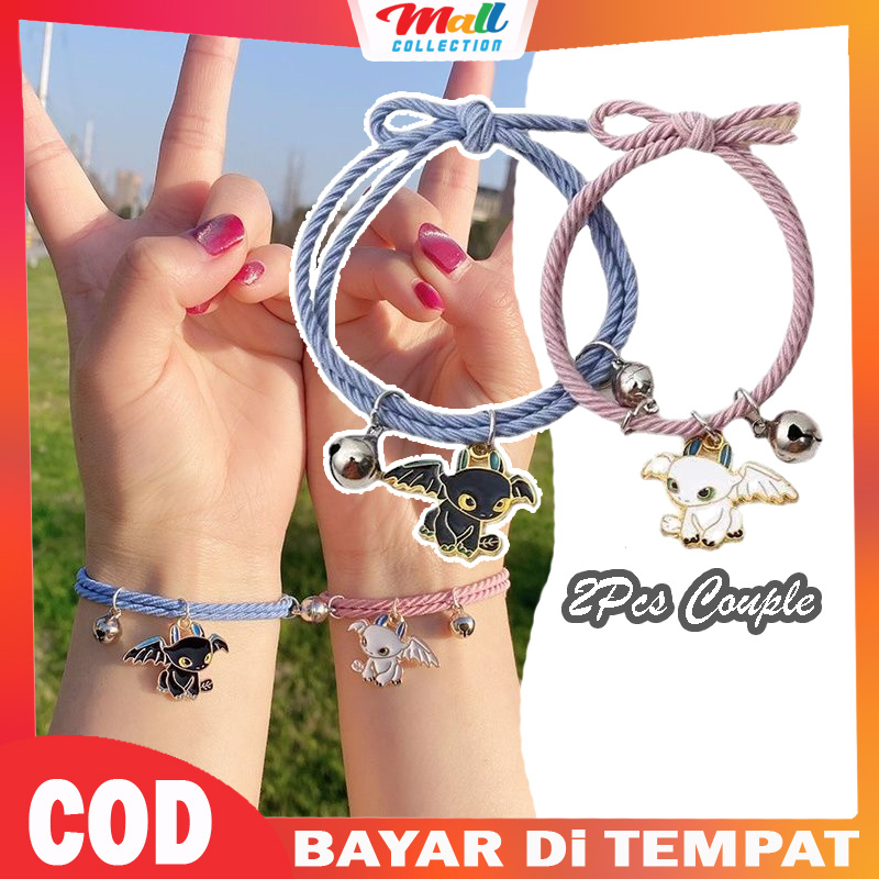 Jual MALL 2Pcs Couple Gelang Magnet Karakter Lucu Lonceng Pasangan ...
