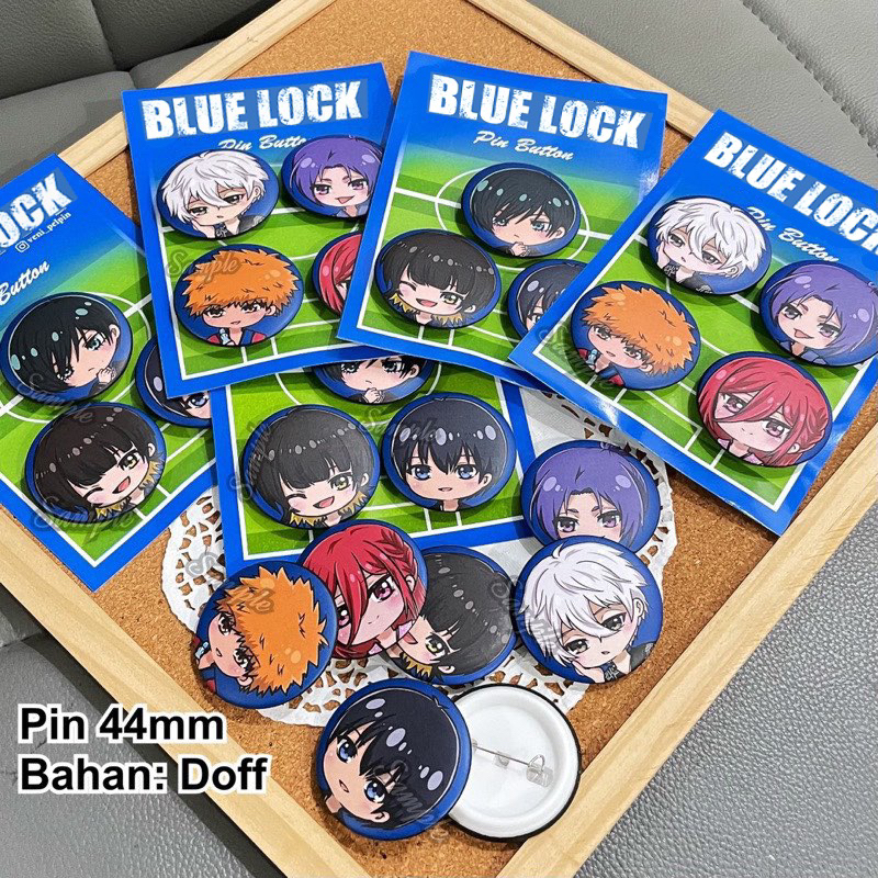 Jual Pin anime Bluelock Blue lock pin 44mm doff rin itoshi isagi yoichi ...