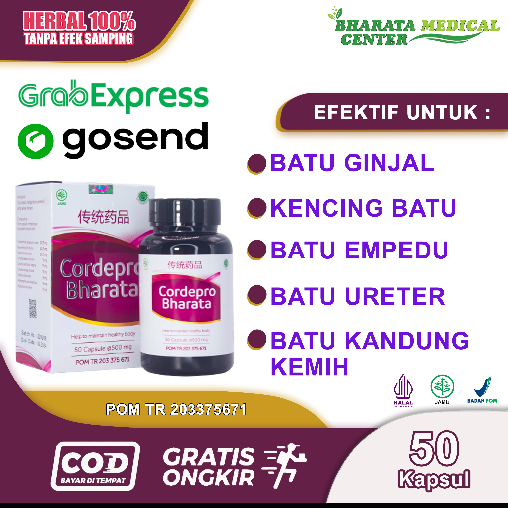 Jual Obat Batu Ginjal Batu Empedu Kencing Batu Paling Ampuh Cordepro Bharata Kemasan 500 gram ...