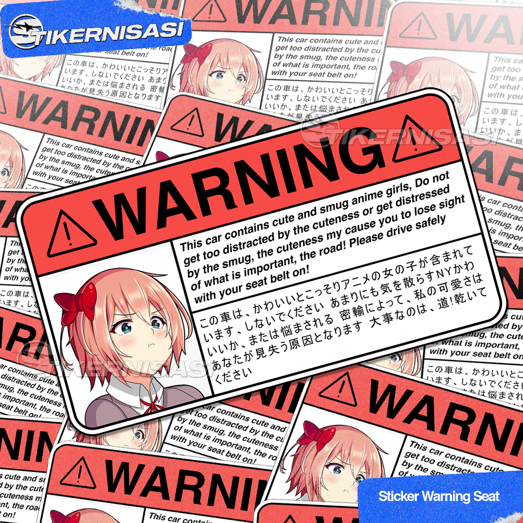 Jual Sticker Slap JDM Warning Anime Sayori DDLC | Shopee Indonesia