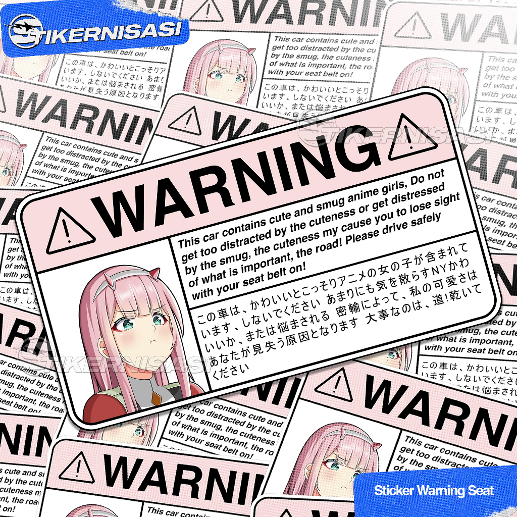 Jual Sticker Slap JDM Warning Anime Zero Two | Shopee Indonesia