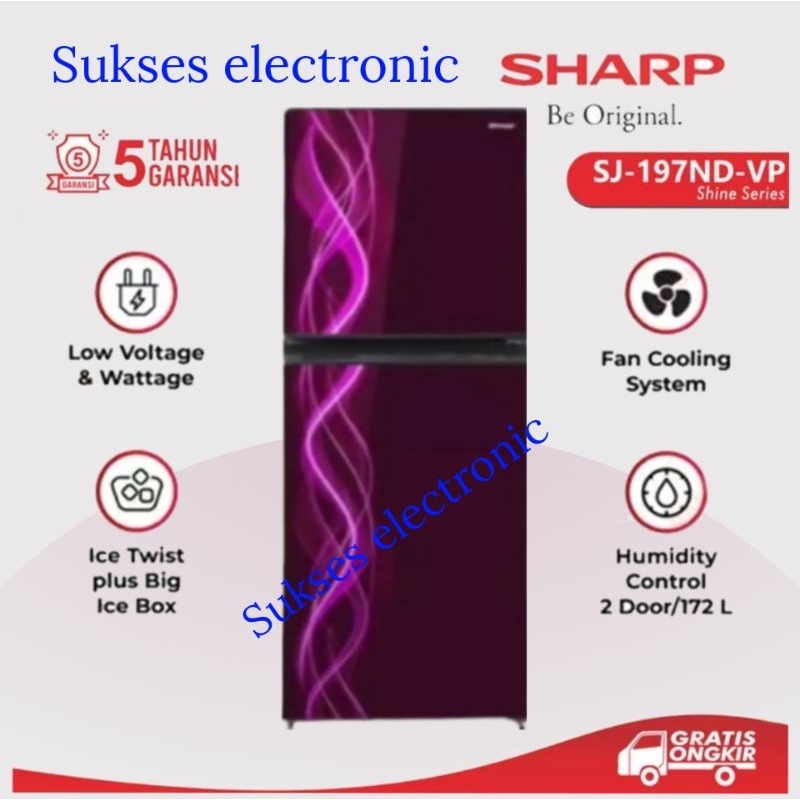 Jual KULKAS SHARP 2 PINTU SJ-197ND-VP / SJ-197 172L | Shopee Indonesia