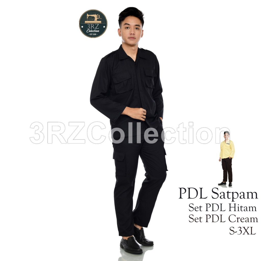 Jual Setelan Pdl Satpam Pdl Hitam Krem Baju Seragam Security Cream Pdl ...