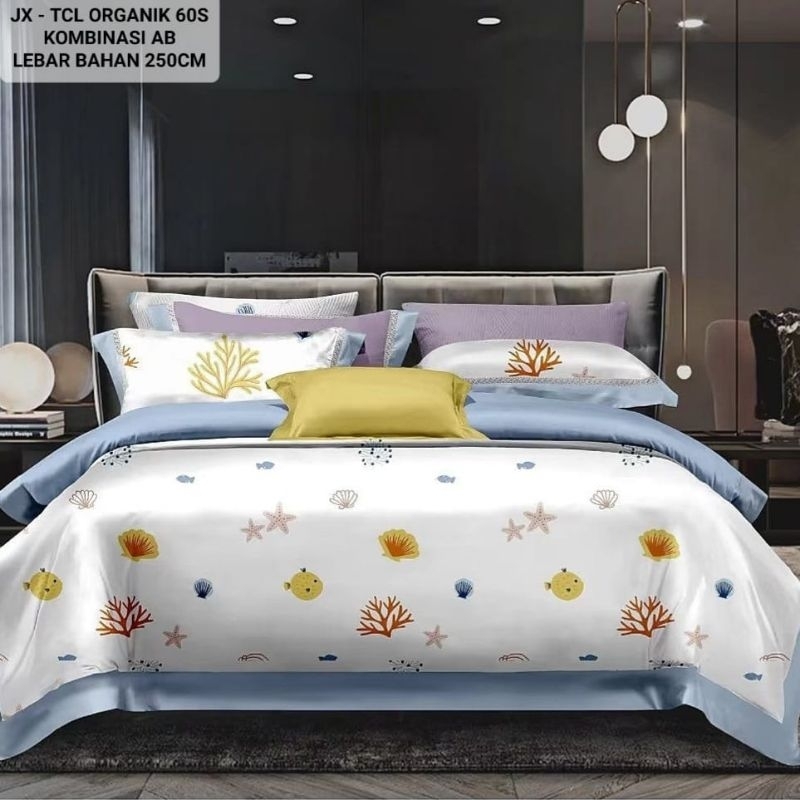 Jual BEDCOVER SUTRA ORGANIC 60S MOTIF BUNGA MINIMALIS BED COVER SUTRA ...