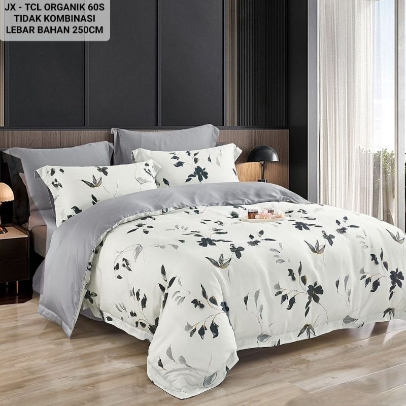 Jual BEDCOVER SUTRA ORGANIC 60S MOTIF BUNGA MINIMALIS BED COVER SUTRA ...