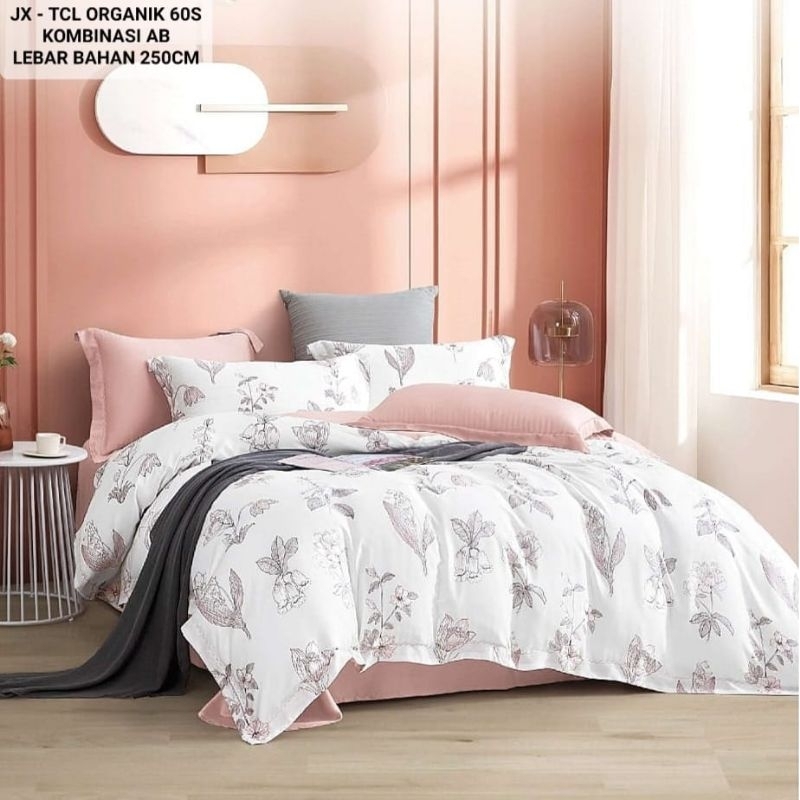 Jual BEDCOVER SUTRA ORGANIC 60S MOTIF BUNGA MINIMALIS BED COVER SUTRA ...