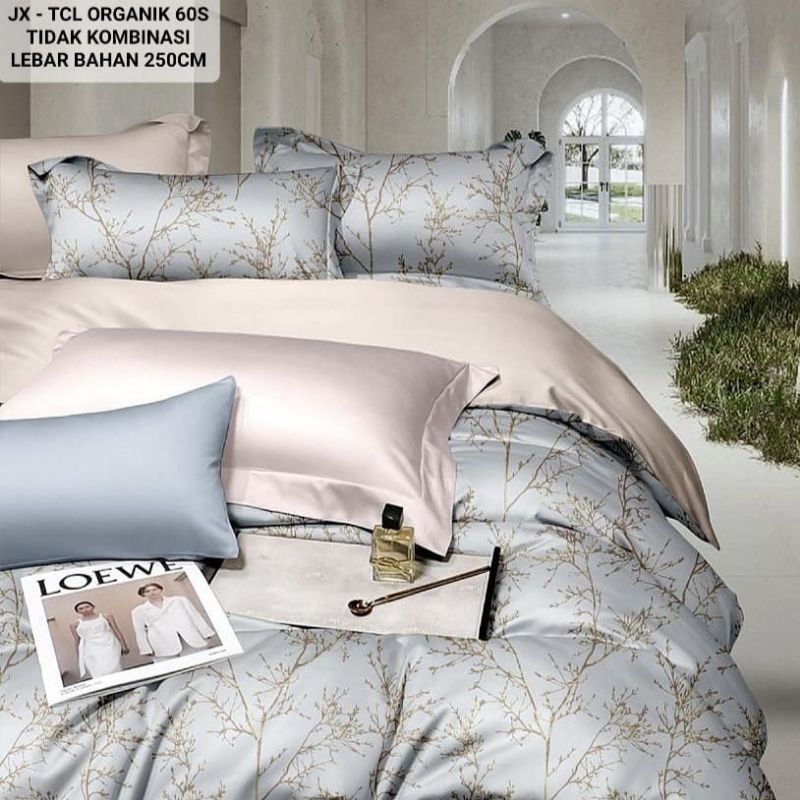 Jual BEDCOVER SUTRA ORGANIC 60S MOTIF BUNGA MINIMALIS BED COVER SUTRA ...