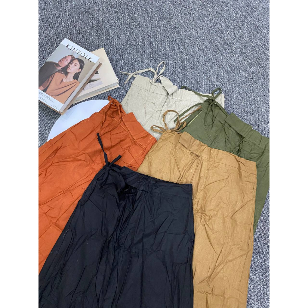 Jual ROK LINEN TALI SAMPING/BAWAHAN WANITA/ROK WANITA MODEL TALI ...