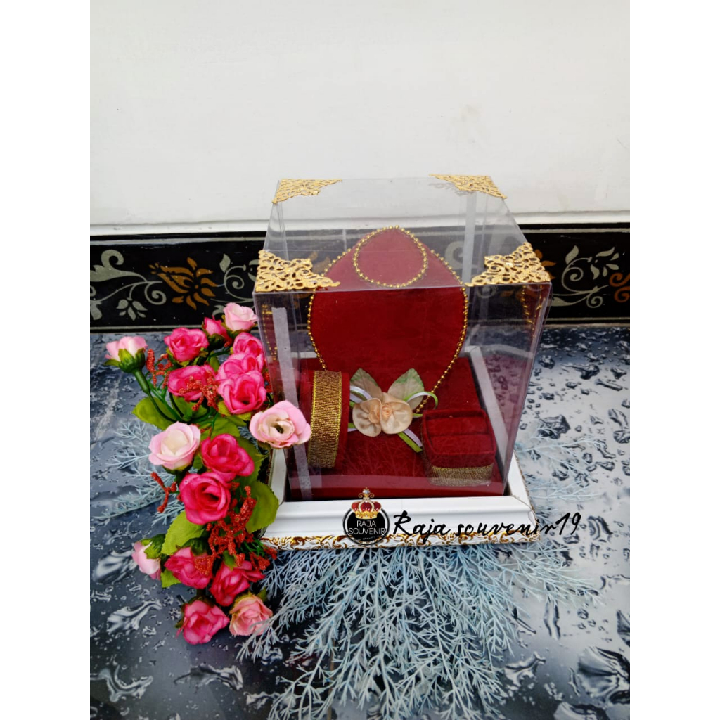 Jual KOTAK PERHIASAN SATU SET/KOTAK MAHAR/BOX PERHIASAN KALUNG ,CINCIN ...