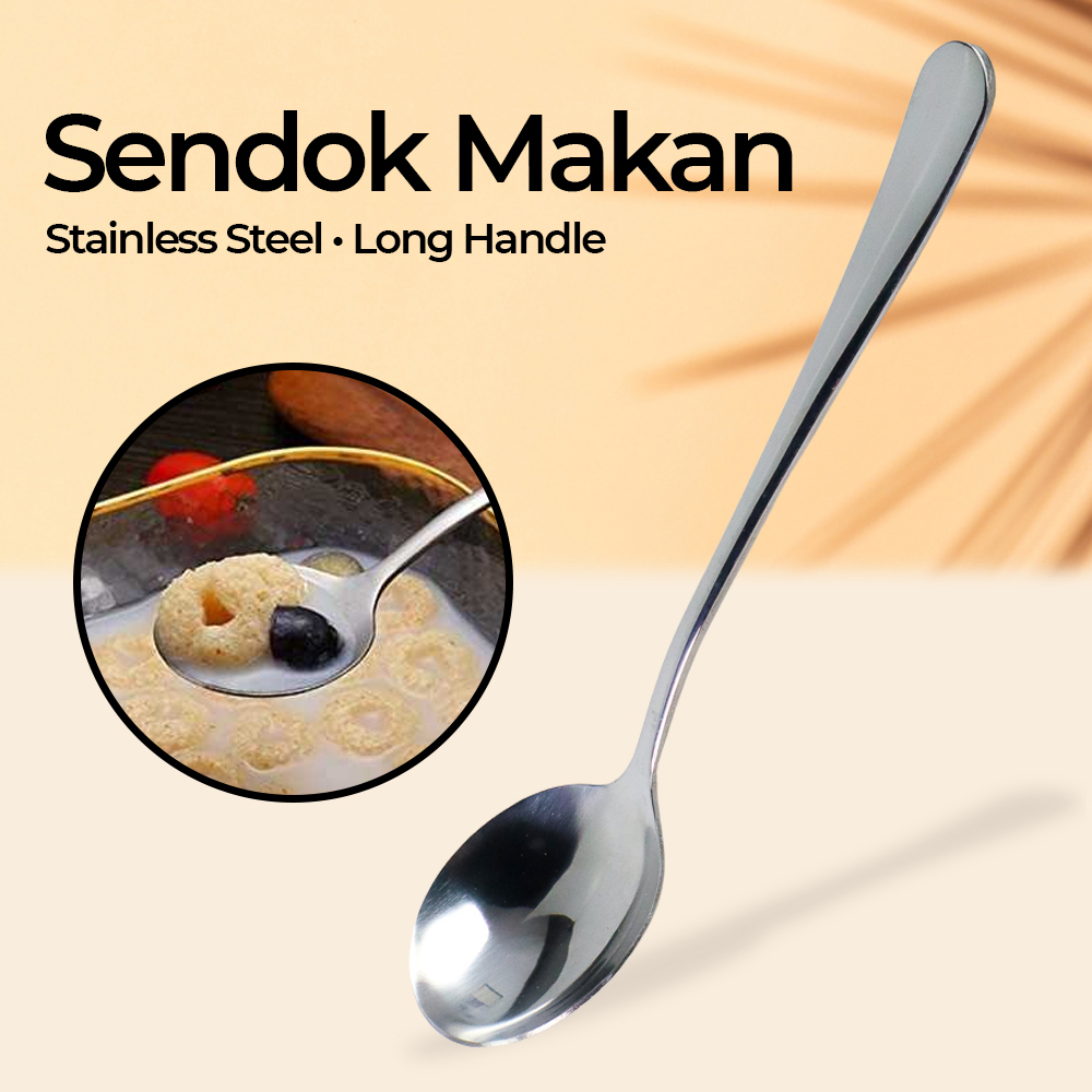 Jual Sendok Makan Sup Spoon Soup Round Stainless Steel Long Handle ...