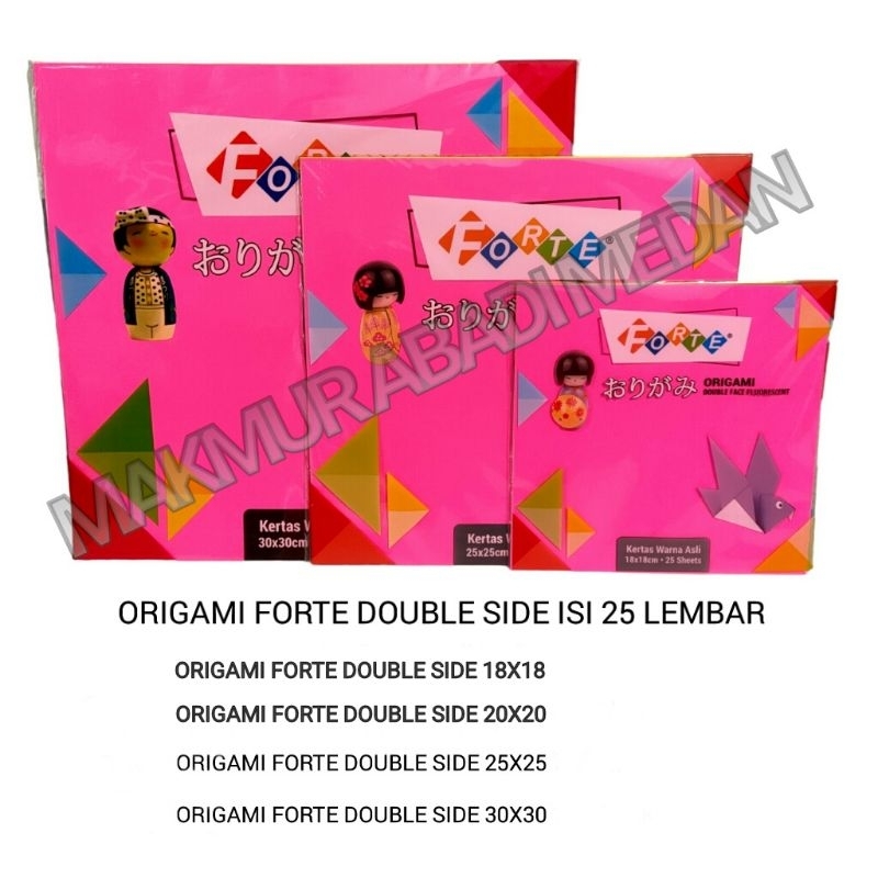Jual Origami Forte Double Side 18x18 20x20 25x25 30x30/Kertas Warna ...