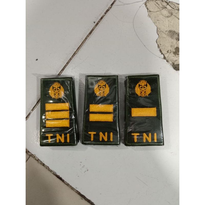 Jual pangkat pdh kesehatan TNI ad letda Letu kapten tanpa lis/ lis ...