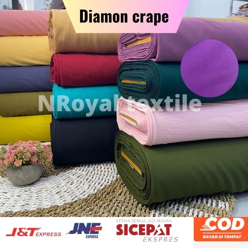Jual kain diamond crepe Stretch super premium meteran | Shopee Indonesia