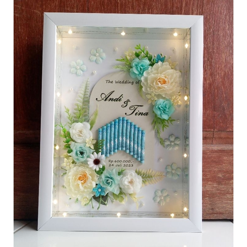 Jual Mahar Pernikahan Bunga Kubah uk.luar frame 30x40 cm. seserahan ...
