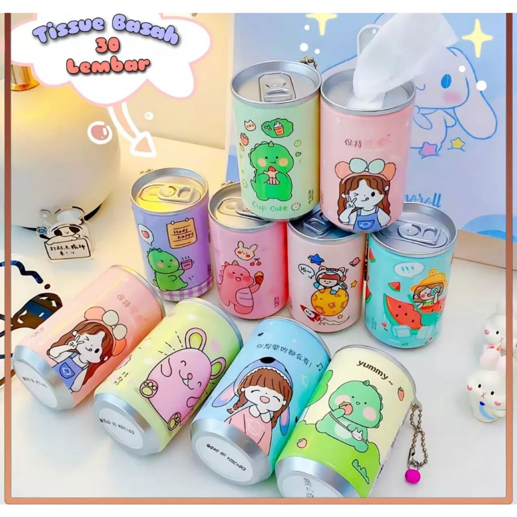 Jual TISSU BASAH KALENG/TABUNG ISI 30 LEMBAR (TRAVEL SIZE)KARAKTER ...