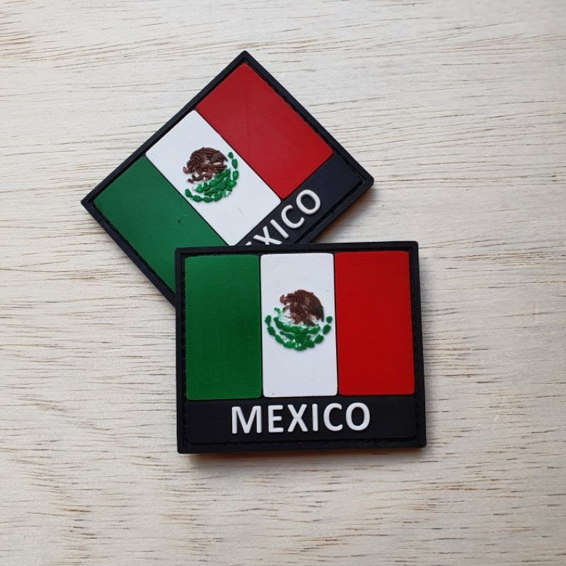 Jual patch rubber logo bendera mexico - tempelan karet emblem aksesoris ...